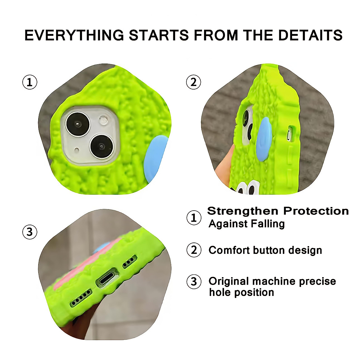 Seconddog 3D Silicone Case Compatible with iPhone 13 Pro Max, Retro Classic Creative Soft Rubber Bumper Cover Cool Fun Thick Protective Stand Case (Balsam pear Design)