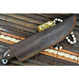 Perkin - Custom Handmade Damascus Hunting Knife - Beautiful Camping Knife - Full Tang