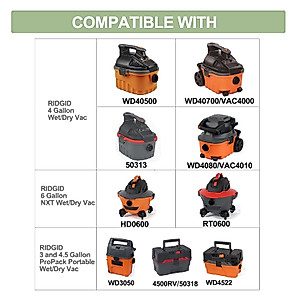 5 Pack Ridgid VF3501 Filter Bags, Compatible with Ridgid Shop Vac & Workshop 3-4.5 Gallon, Fine Dust Bags, Replacement Part# RIDGID VF3501 / WORKSHOP WS32045F