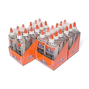 Elmer's Liquid School Glue, Clear, Washable, 9 Ounces, 24 Count - Great for Making Slime