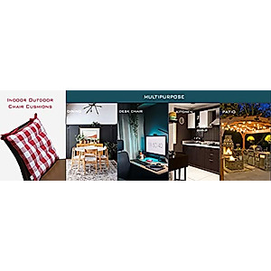 WHITEWRAP Outdoor/Indoor Chair Pads | 18”x18”|2-Pack | Black/White Checked | for Hardwood Floors, Cushions, Cotton with Soft Polyester Filling, Ties for Non-Slip Support, Comfortable