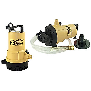 K2 Pumps UTM02501K 1/4 HP Duo 2-in-1, Thermoplastic Submersible Utility Pump and Transfer Pump