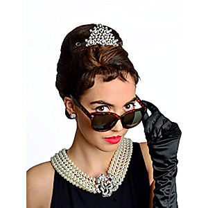 Utopiat Adult Pearl Tiara Hair Piece for Girls | Inspired by Breakfast at Tiffany's