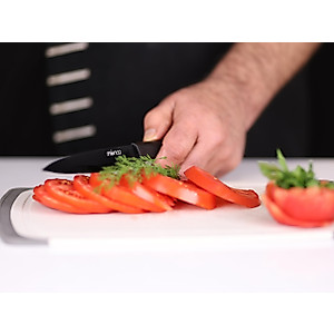 Kitchen Knife Set with Block and Sharpener 16 Pcs German Stainless Steel Knife Block Set with Cutting Board, Finger Protector for Cutting Food and Knife Sharpener Knives Set for Kitchen