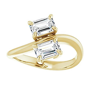 925 Silver,10K/14K/18K Solid Yellow Gold Handmade Engagement Ring 4 CT Emerald Cut Moissanite Diamond Solitaire Wedding/Gorgeous Gift for/Her Wife Rings