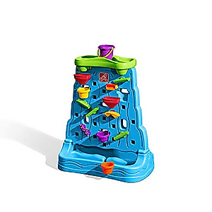 Step2 Waterfall Discovery Wall | Double-Sided Outdoor Water Play Set with 13-Pc Accessory, Multicolor, Basic
