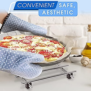 2Pcs Stainless Steel Trivet Instant Pot - 7 by 7-inch Stainless Steel Pot Stand Kitchen Trivets for Hot Dishes - Cast Iron Trivet for Wood Stove Trivet Runner - Trivets for Kitchen Counter Pot Holder