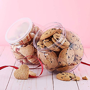 DilaBee Plastic Candy Jars with Lids for Candy Buffet - 3 Pack - 48 Oz Clear Cookie Jars for Kitchen Counter, Candy Dish for Office Desk, Home Storage Organizer & Party Table - Food Grade, BPA Free