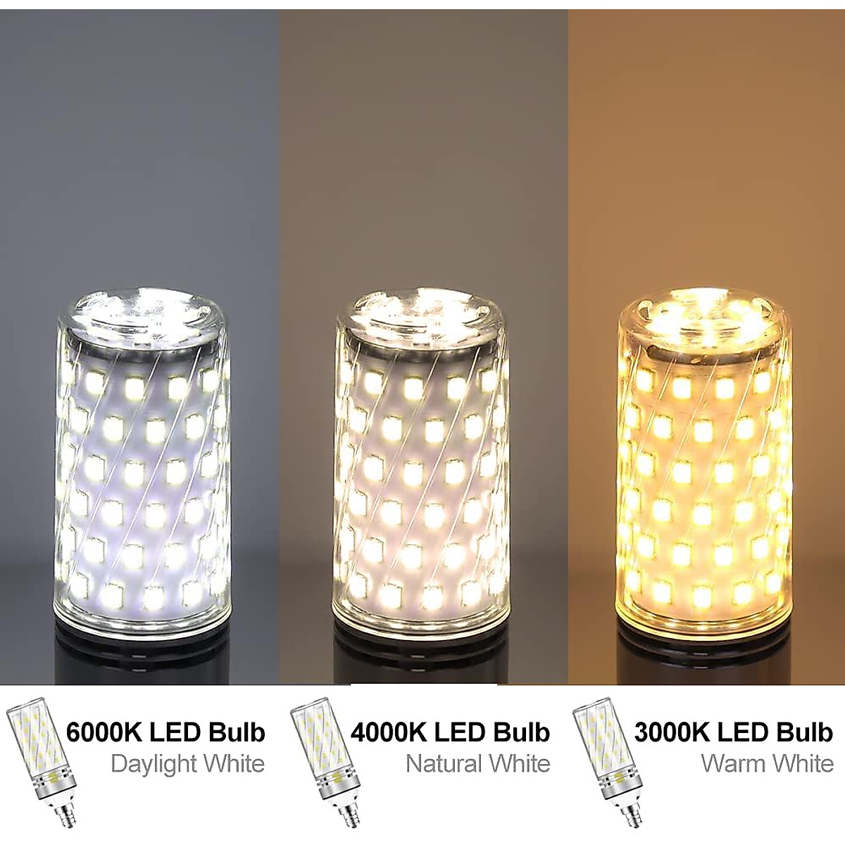 inShareplus E12 LED Bulbs, 16W Candelabra Light Bulbs, Daylight 6000K, 120W Equivalent 1500LM, CRI80+, E12 Base LED Chandelier Bulbs, Non-Dimmable LED Lamp, 6Pack