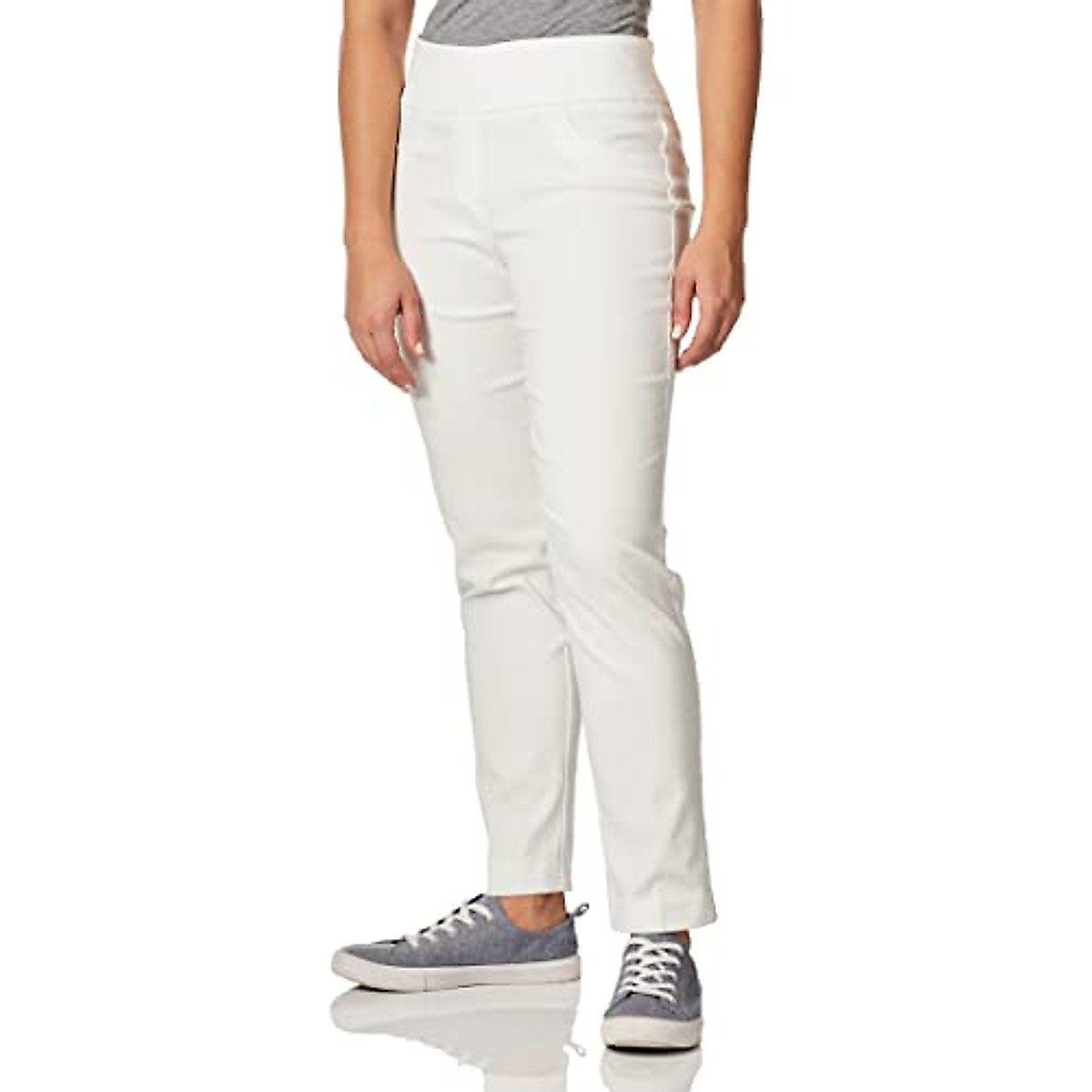 Ruby Rd. Women's Pull-on Solar Millennium Tech Super Stretch Pant, White, 12