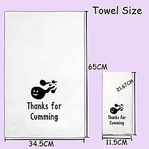 TSOTMO Couple Naughty Wash Towel Thank for Cumming Towel Gift for Adult Humor Gift Sex Towel Gift (Cumming)