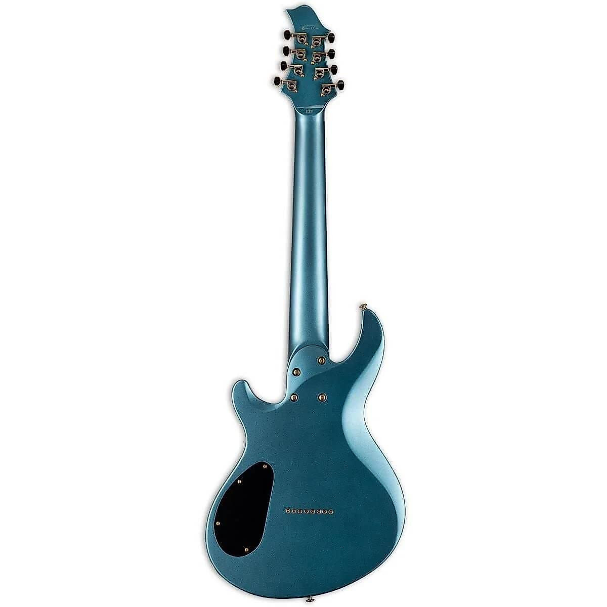 ESP 8 String LTD JR-208 Javier Reyes Signature Series Electric Guitar, Pelham Blue, Right, (LJR208PB)