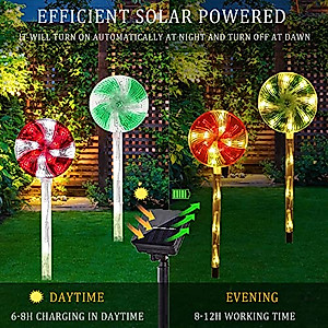 Menglo Christmas Solar Candy Cane Lights with Snowflake 4 Pack,14.6 in LED Garden Stake Landscape Path Light,Solar Sidewalk Lights Christmas for Outdoor Indoor Xmas Party Garden (Multicolor)