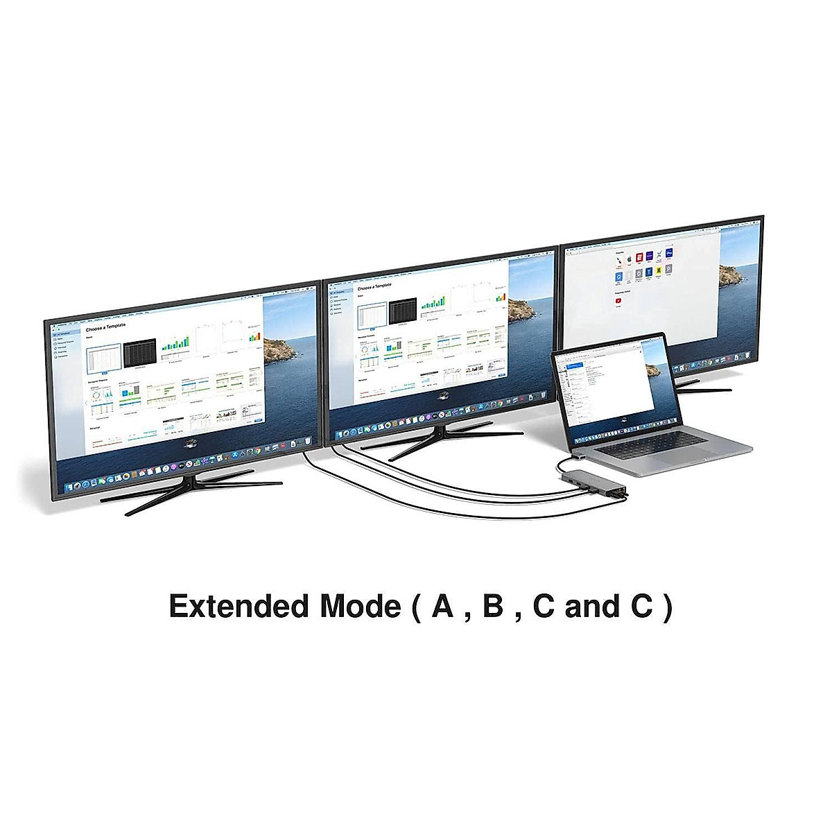 EZQuest USB C Hub 13 in 2 with 2 HDMI 4K, VGA, 1GBS Ethernet, 2USB A 3.0 Ports, 2 USB A 2.0 Ports, SD/Mico SD and Audio Port for Work and Travel - for MacBook Pro & Air