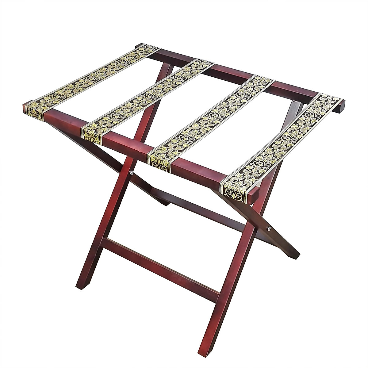 FixtureDisplays® 23.7 X 17.3 X 20" Luggage Rack with Straight-Leg Design and Durable Tapestry Webbing 104368-NF