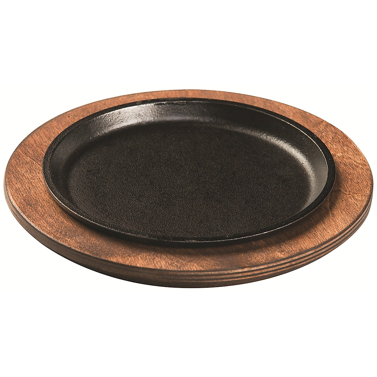 LODGE 17.78 cm / 7 inch Pre-Seasoned Cast Iron Round Serving Griddle, Inoxidable, Black