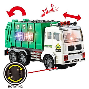 JOYIN 3-in-1 Toy Trucks, Automatic Bump & Go Fire Truck Toy, Garbage Truck, Play Excavator with Lights and Music, Vehicle Toys Gifts for Kids Boys and Girls 2-8 Years Old