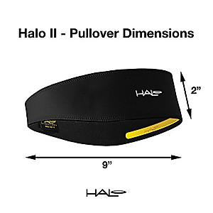 Halo Headband AIR Series - Black - Halo II - Pullover Headband-Patented Lightweight, Absorbent Moisture Wicking Headband - Channels Sweat Away from Your Eyes and Face, One Size