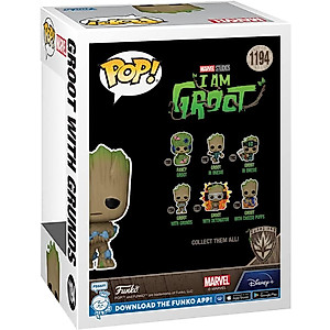 POP Marvel: I Am Groot - Groot with Grunds Funko Vinyl Figure (Bundled with Compatible Box Protector Case), Multicolored, 3.75 inches