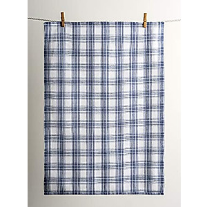 Calicot Dish Cloth 100% Cotton 20 Inch x 27.5 Inch Quick Qrying Kitchen Towel Easter for Hotel Quality, Dining, Kitchen, Parties & Tea (Blue Checks)