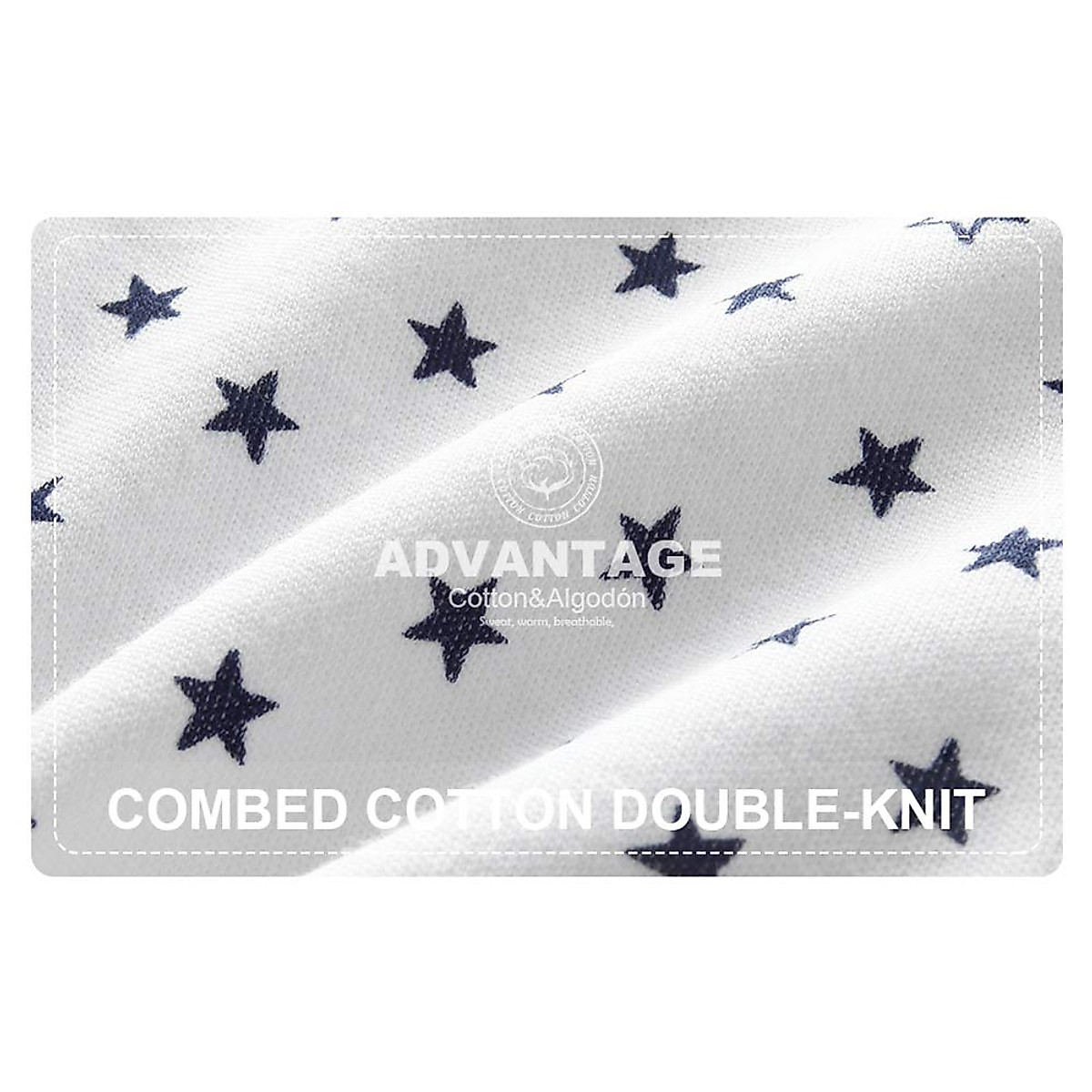 Unisex Newborn Baby Cotton 4-Pack Pants Embroidery Pringting Casual Leggings 0-24 Months for Boys and Girls Darkblue