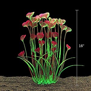 Alegi Large Freshwater Aquarium Plants Artificial Plastic 16 inch Fish Tank Plants Decoration Ornaments