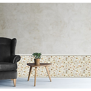 Sample for Display Purpose only Retro-Art 3D Wall Panels, Natural Pebble in White Beige Grey, PVC, 7"x10", 564PP