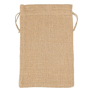 CleverDelights 8" x 12" Burlap Bags - 5 Pack - 8x12 Inch Jute Burlap Drawstring Sacks
