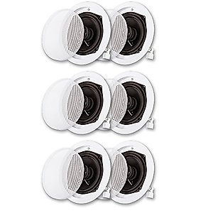 Acoustic Audio R191 in Ceiling/in Wall Speaker 3 Pair Pack 2 Way Home Theater 1200 Watt R191-3PR