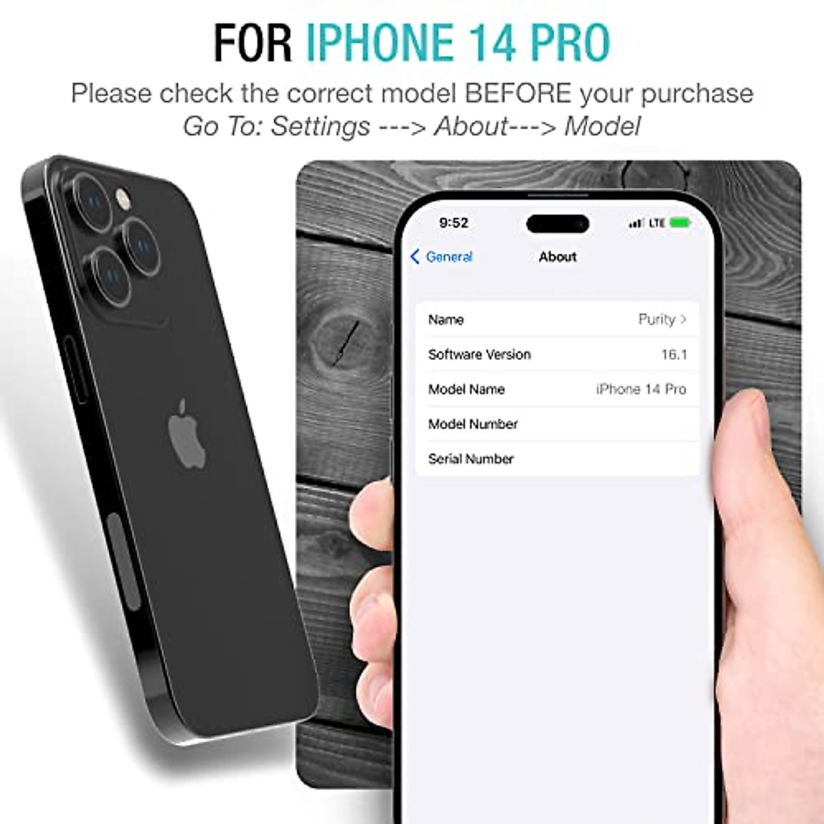 Purity (3+2 Pack Designed for iPhone 14 Pro 2022, 3 Pack Screen Protector + 2 Pack Camera Lens Protector [Tempered Glass], Slim Case Compatible Premium HD 9H 6.1 Inch Film Protection