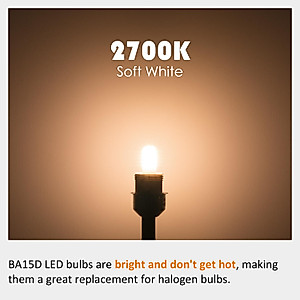 Maelsrlg BA15D LED Bulb, 50W Equivalent, 120 Volt, Soft White 2700K, Dimmable, Double Contact Bayonet Base, 5W 600 Lumen, 5-Pack