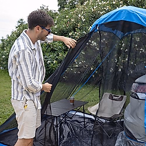 aomxay SUV Tent for Camping and Hiking, Lightweight with Rainfly and Tent Stakes, 6' x 6.5' Universal Tailgate Tent for Cars, SUVs, Trucks, Hatchbacks
