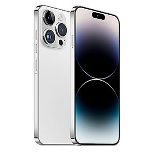 ExAchat A14 Pro Max 5G Phone Unlocked, Android 13 Phone Unlocked 6GB+128GB 6.82" FHD+ Display 120HzD 64MP Camera 6800mAh Dual SIM 5G Smartphone GPS/Fingerprint/Face ID (White)