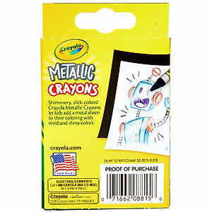 Crayola Metallic Crayons, Kids Art Supplies, 24 Count, Coloring Supplies, Gift for Kids, Ages 3, 4, 5, 6
