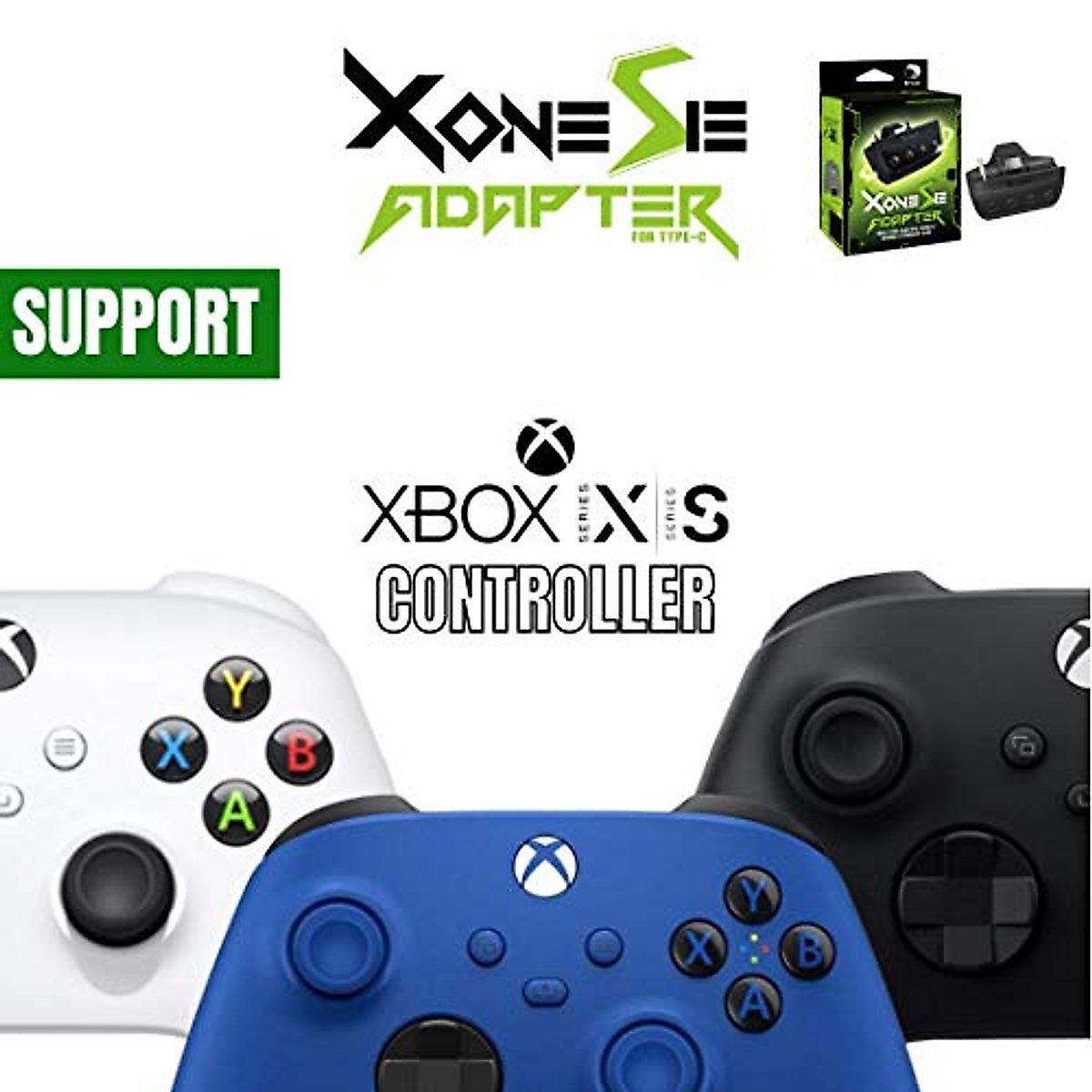 Brook Xone SE Adapter - Type C Version, for XB Elite Series 2 and XB X/S Controllers on XB X/S, Switch, PS4 Gaming Consoles and PC(XID), Supports Motion Control, Turbo, Remap, Audio Function
