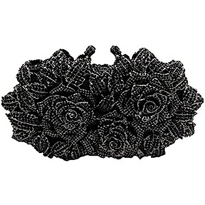 MUWIZ Women's Clutches Evening Bags and Women's Clutches Rhinestone Evening Clutch Luxury Formal Wedding Party Cocktail Evening Bag Dazzling Tote (Color : Silver Black)