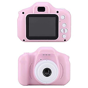 Portable Kid Video Camera, X2 Mini 2.0 inch HD 1080P IPS Color Screen Children's Digital Camera Cute Camera for Boys and Girls, Support 32GB TF Card(Pink)