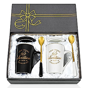 House Warming Presents for New Home, New Home Gifts for Home, New Home New Adventure Coffee Mug Set, Housewarming Gifts for Women Guys Couple, First Home Gifts, New Home Gift Ideas, Couple Gifts 14 Oz