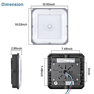 CINOTON 80W LED Canopy Lights 11200LM, Commercial LED Shop Lights 120Vac, Outdoor IP65 Waterproof High Bay Lights for Garage Carport Warehouse Gas Station Ceiling, 5000K Daylight FCC-Listed 4 Pack