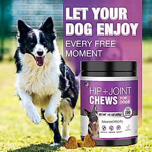 Glucosamine for Dogs 200pcs Joint Support Supplement Dog Hip and Joint Chondroitin Chews Treats with MSM Hemp Dog Joint Pain Relief Mobility Supplements Chicken Flavor Fit All Large Small Medium Breed
