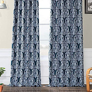 HPD Half Price Drapes Printed Room Darkening Curtains for Living Room & Bedroom 50 X 96, BOCH-KC108B-96 (1 Panel) Woodcut Green