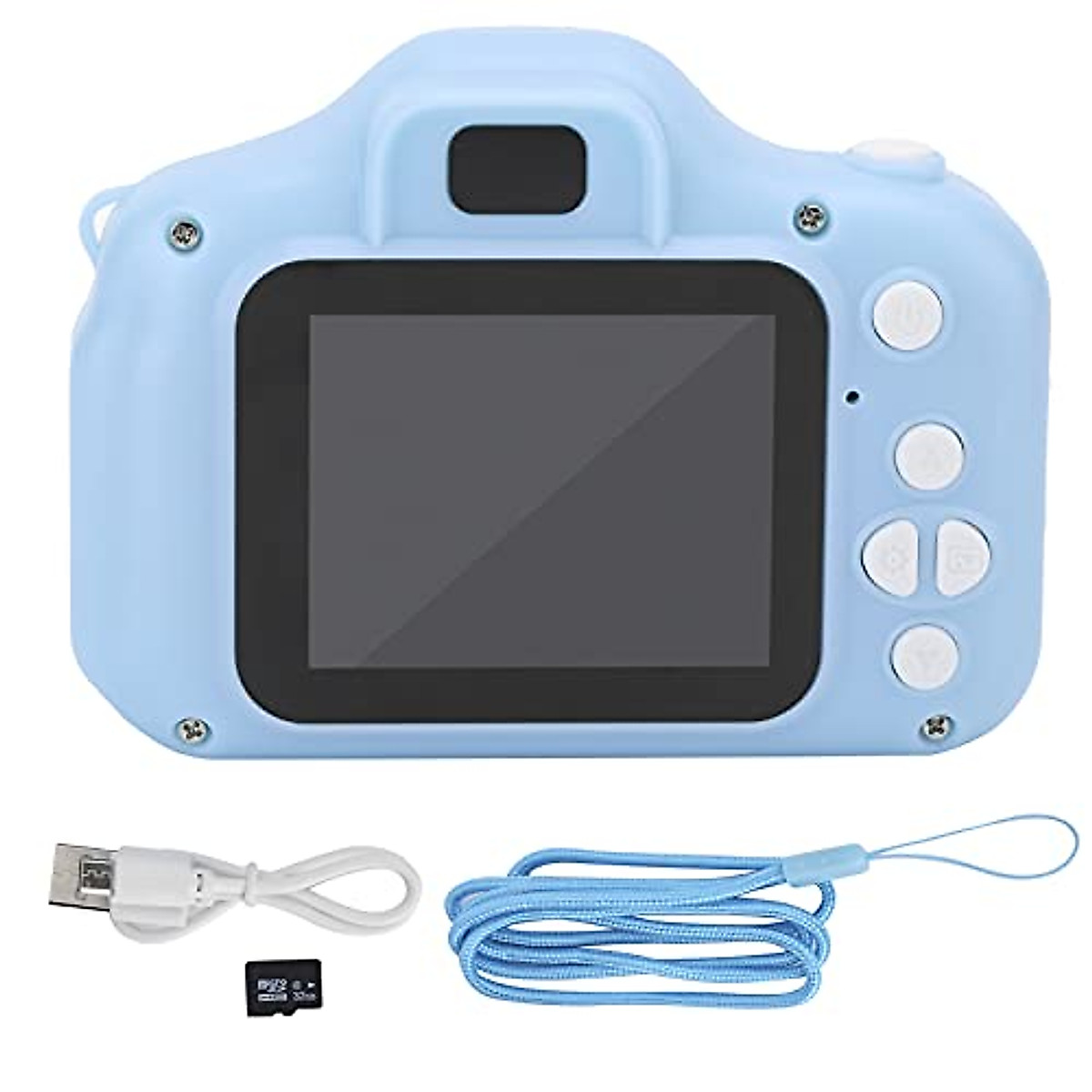 DERCLIVE X2 Multifunctional Childrens Digital Camera Photo Video with Memory Card Mini GiftBlue 32GB