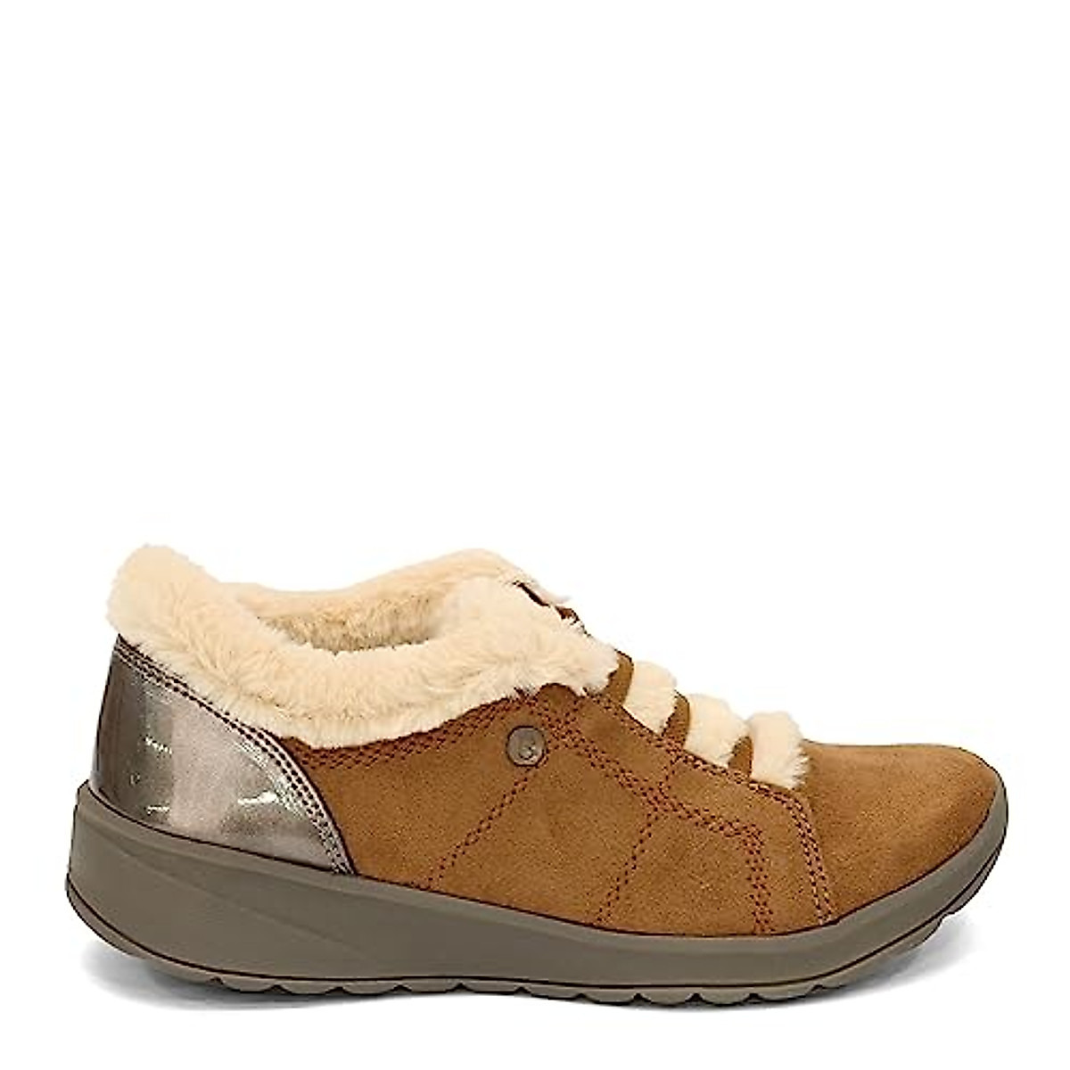 Bzees Women's Golden Shoe, toffee microfiber/beige faux fur, 10 M US