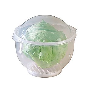 WalterDrake Lettuce KeeperTM - Lettuce Crisper Salad Keeper Container Keeps your Salads and Vegetables Crisp and Fresh- 7" X 8" (brown) (1) (1)
