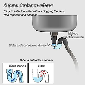 Commercial 304 Stainless Steel Sink Free Standing Single Bowl Commercial Restaurant Kitchen Sink with Left Drainboard Storage Shelve Faucet 1 Compartment Restaurant Kitchen Sink fo