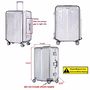 Yotako Clear PVC Suitcase Cover Protectors 30 Inch Luggage Cover Protectors for Wheeled Suitcase (30''(25.80''H x 20.50''L x 13.00''W))