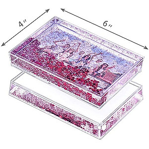 XIDENGLONG 4x6 Glitter Picture Frame Acrylic Picture Frame Liquid Snow Globe Photo Frames for Friends Family Couples Gift for Women (Red Star)