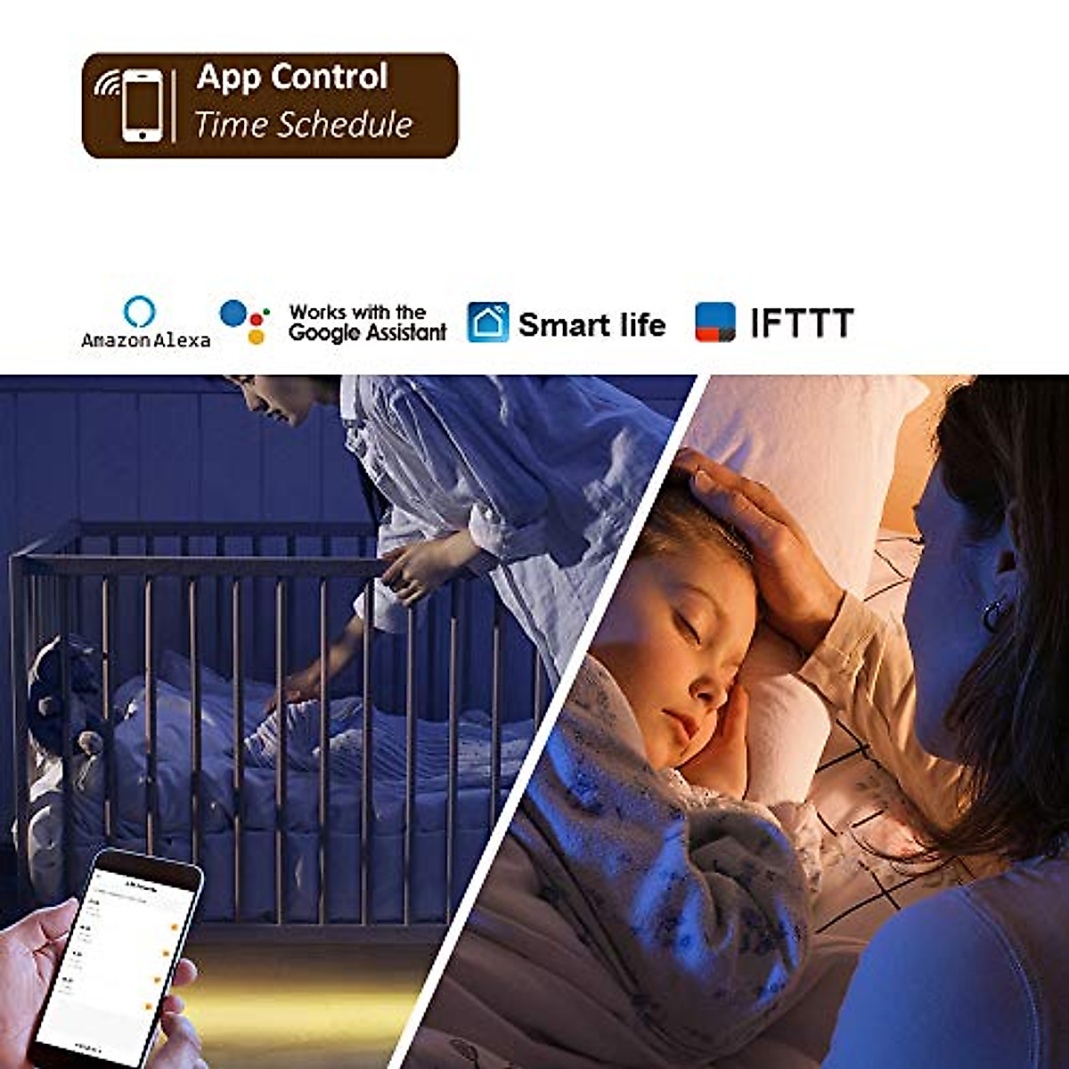 Smart Under Cabinet Lights Work with Alexa Echo, Google ,Siri, LED Light for Kitchen Shelf Counter Lighting with App, Voice Activated Dimmable and Linkable Warm to Cool White (3 Lights Bar Kit)