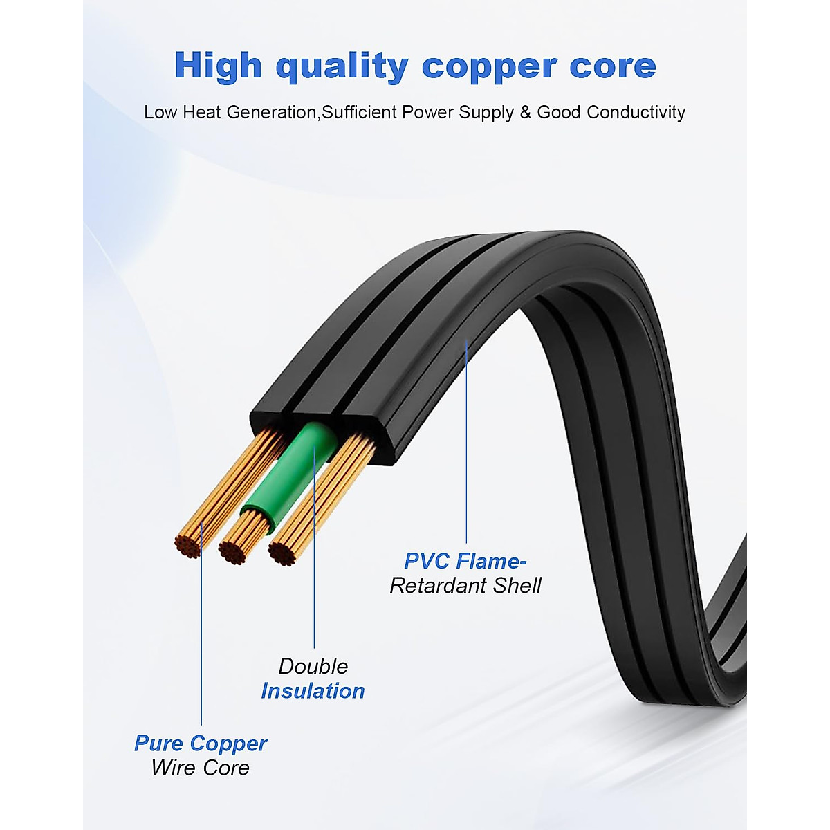 3903-000519 Refrigerator Power Cord Compatible with Samsung RH29H8000SR/AA-00 RF261BEAEWW/AA-01 etc Replacement Fridge Power Cord 3903-000786 3903-001013 3903-000796 Pure Copper Wire Thickened