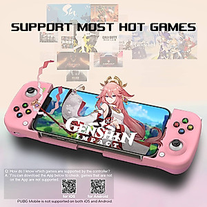 arVin Mobile Game Controller for Samsung Galaxy S23/S22/S21 Ultra, TCL, Tablet, Android Wireless Gamepad for iPhone 15/14/13/12, iOS, iPad, MacBook, PC Gaming Joystick with Back Button, Direct Play